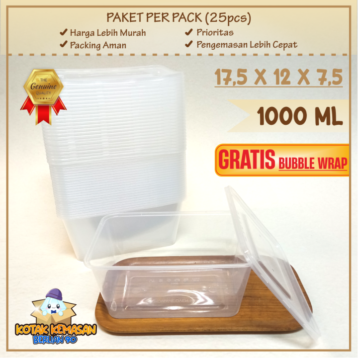 Thinwall 1000 Ml/food container/kotak makanan 1000 ML LIBRA isi 25 pcs ...