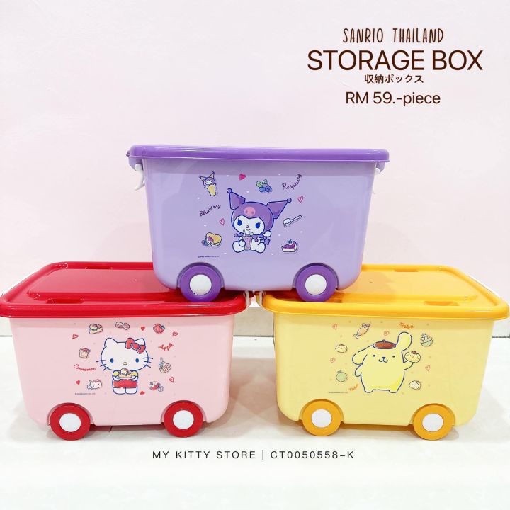 Sanrio Thailand Hello Kitty Kuromi Storage Box with Wheel Pompompurin ...