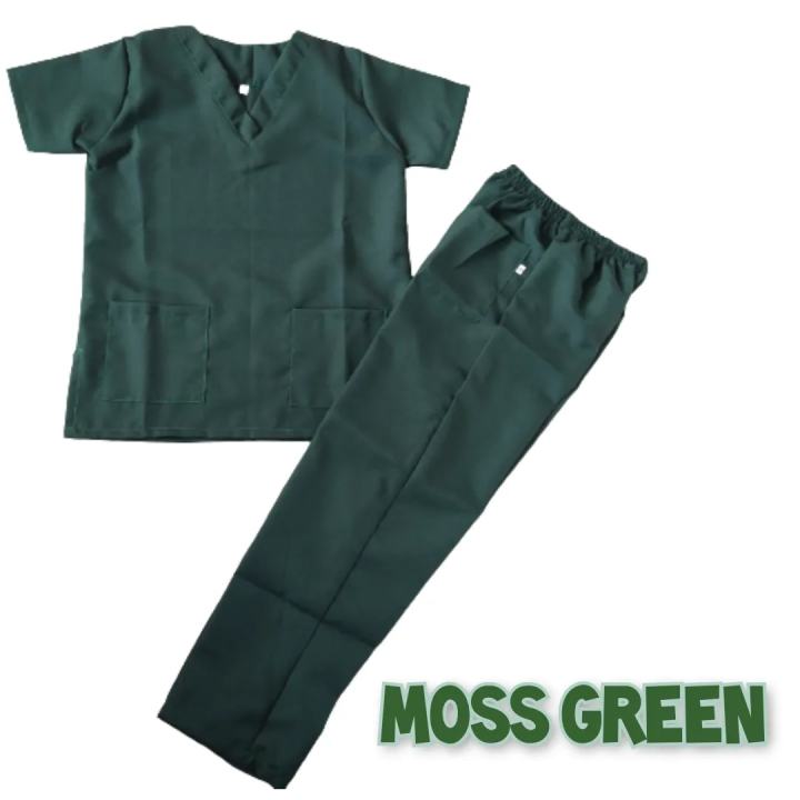 MOSS GREEN SCRUBSUIT PLAIN SCRUBSUIT SET OR TOP | Lazada PH