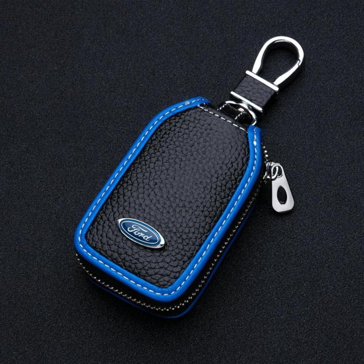 Leather Car Key Fob Shell Holder Pouch Auto Smart Flip Remote Case ...