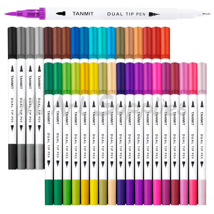 【Mi Art Supplies】Dual Head Watercolor Marker Pens Fine Tip Colouring ...