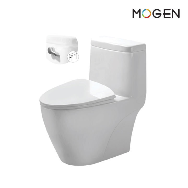 MOGEN MO38N โถสุขภัณฑ์ชิ้นเดียว (ฝา Slow Close) สีขาว | Lazada.co.th