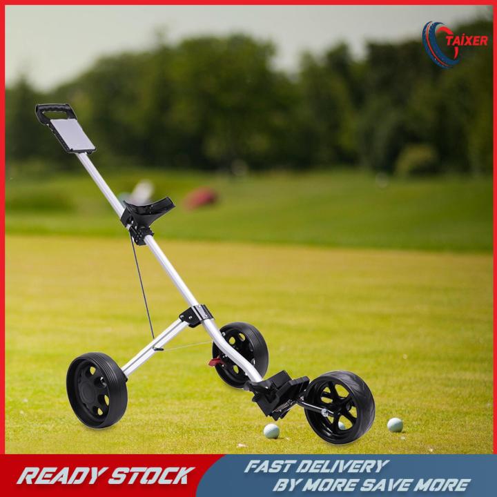 Taixer 3 Wheel Push Pull Golf Cart, Golf Bag Carrier Cart, Folding ...