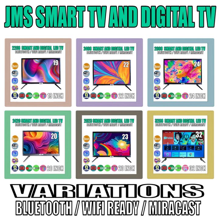 JMS 6 TYPES OF SMART TV DIGITAL ISDB-T WITH BLUETOOTH LED TV 2268S ...