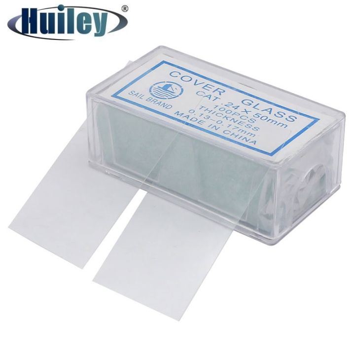 100 Pieces/Box Professional Glass Cover Glass Microscope Cover Slips ...