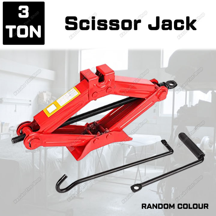 3 Ton Manual Scissor Jack Thick Hand Car Jack Essential Bridge Black ...