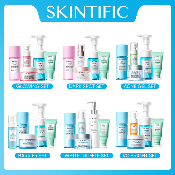 SKINTIFIC Best Seller Daily Essential Sunscreen Skincare Package 5pcs ...