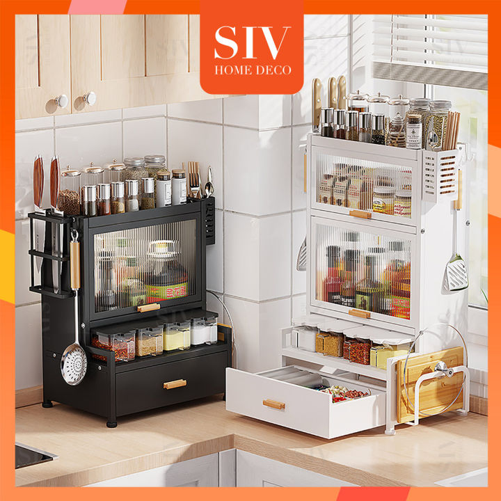 SIV 3 Layer Spice Rack Rak Rempah Seasoning Condiment Stainless Steel ...