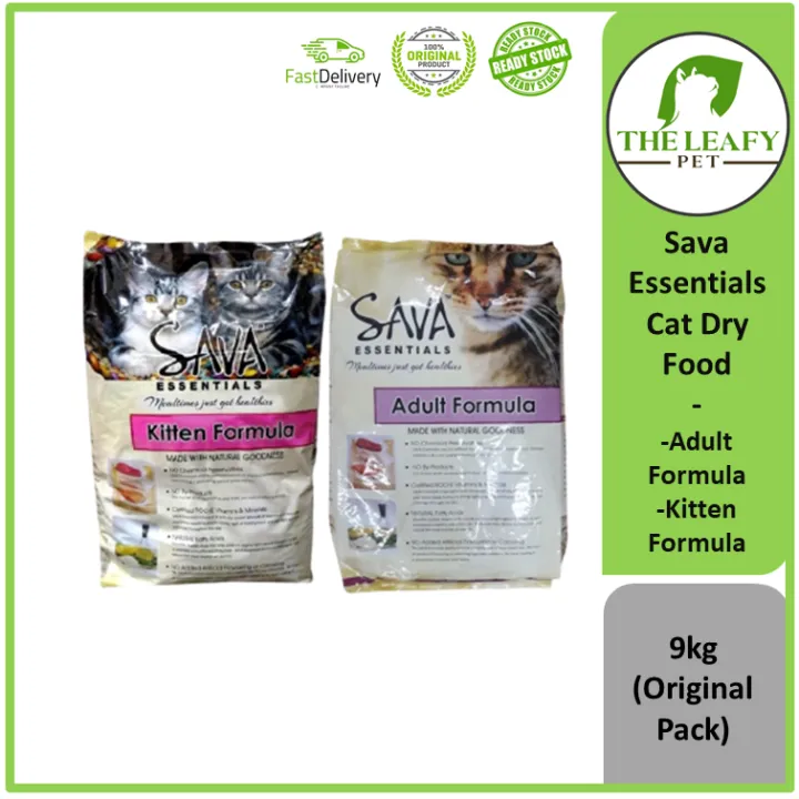 Sava Essentials Dry Cat Food( Adult Formula / Kitten Formula ) - 9kg ...