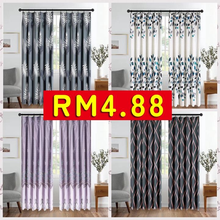 Langsir Tingkap Murah / Langsir Pintu Bilik Tidur / Langsir Cangkuk ...