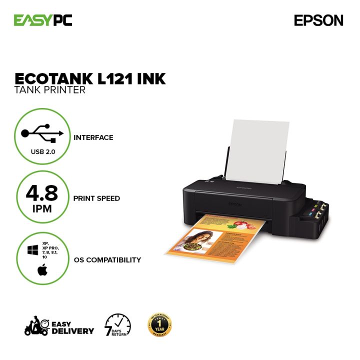EasyPC| Epson L121 Ink Tank Printer| refillable ink tank| Single Function | Lazada PH