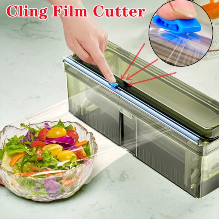 【Linge】Plastic Food Wrap Dispenser With Slide Cutter Adjustable Cling ...