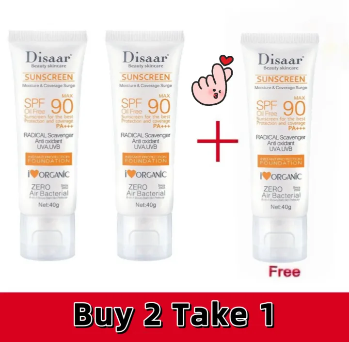 (An) (Buy 1 Take 2) Disaar Sunscreen Skin Care Sunscreen SPF 90 PA+++ Face and Body Whitening ...