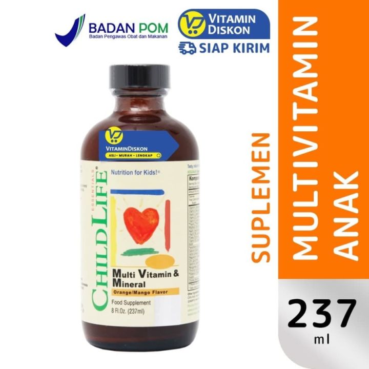 CHILD LIFE ESSENTIALS MULTIVITAMIN AND MINERAL - 237 ML | Lazada Indonesia