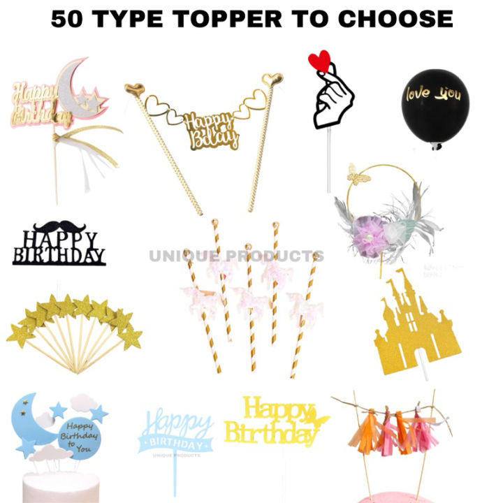 50 Types Cake Topper Decor 50 Jenis Kek Hiasan | Lazada