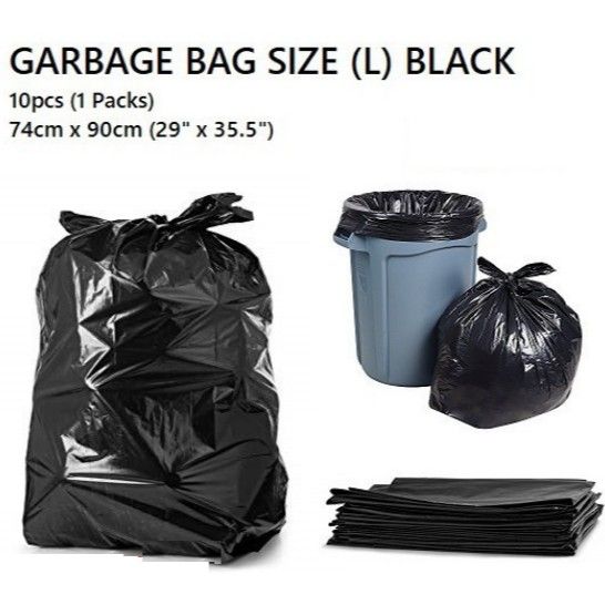 Garbage Bag Size L / Plastik Sampah Size L 10pcs/pkt | Lazada