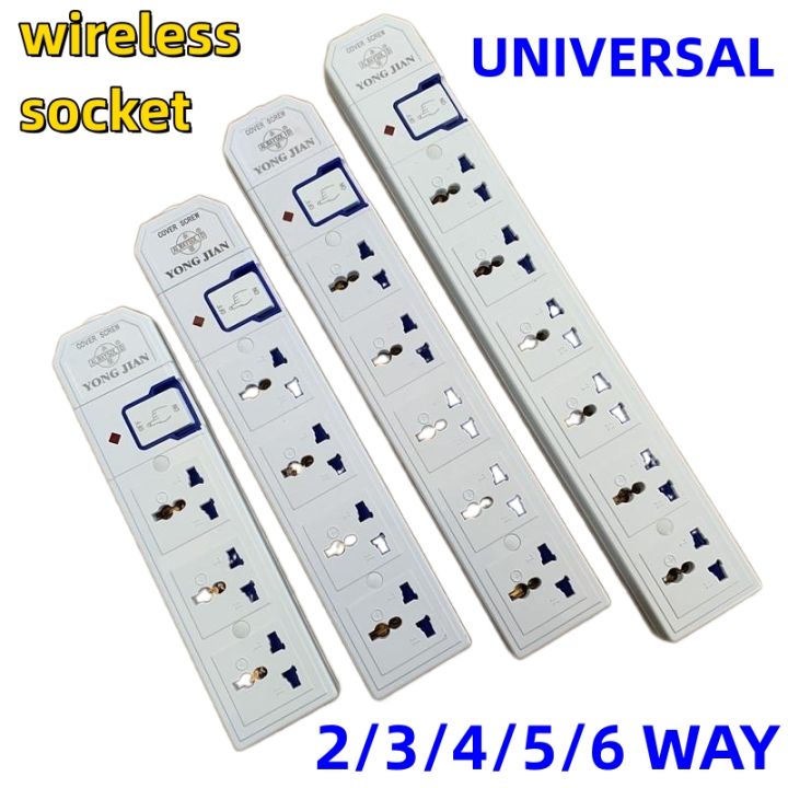 1/3//4/5/6 WAY Wireless Socket Wireless Strip with Switch with Safety ...