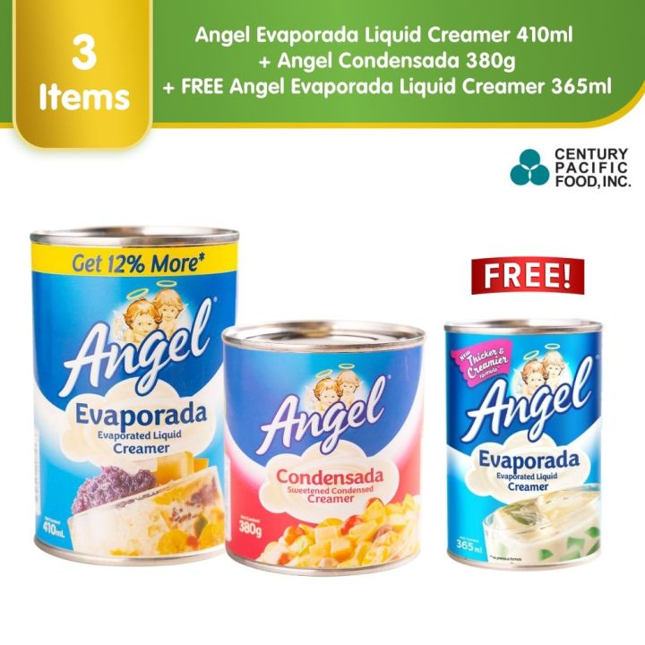 Angel Evaporada 410ml + Angel Condensada 380g + (FREE) Angel Evaporada 365ml | Lazada PH