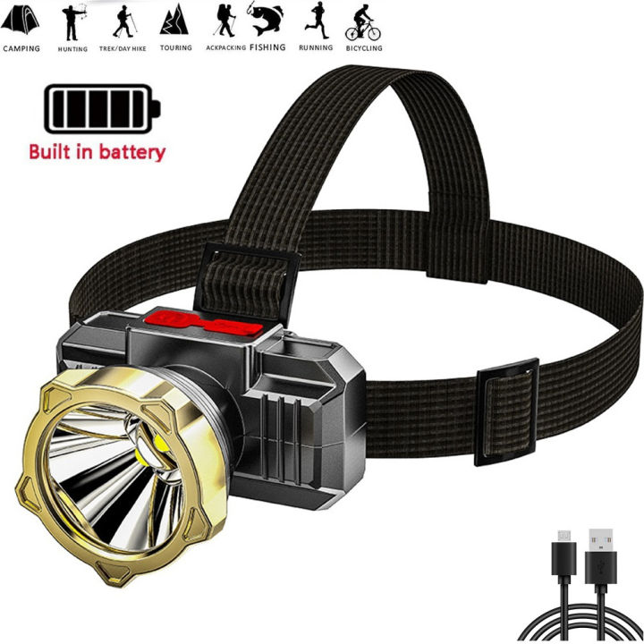 【NEW Ready Stock】Super Bright LED Headlamp Zoom Headlight with Built-in ...