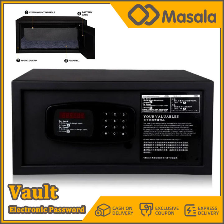 Security Vault Waterproof Electronic Vault Money Box For Jewelry Fire ...