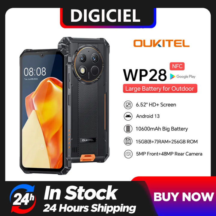 OUKITEL WP28 โทรศัพท์มือถือที่ไม่แตกหัก, 15(8+7)GB+256GB, แบตเตอรี่ 10600mAh, สมาร์ทโฟน 6.52 ...