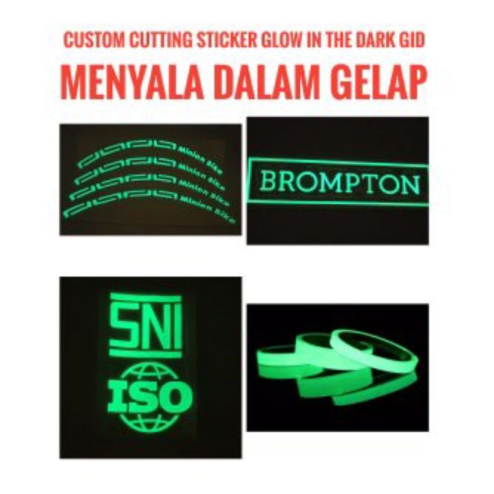 Stiker Menyala Dalam Gelap GID Glow In The Dark Custom Cutting Sticker ...