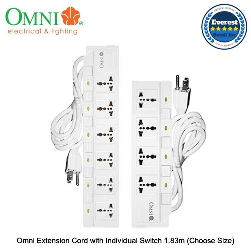 Omni Extension Cord with Individual Switch 1.83m (Choose Size) | Lazada PH