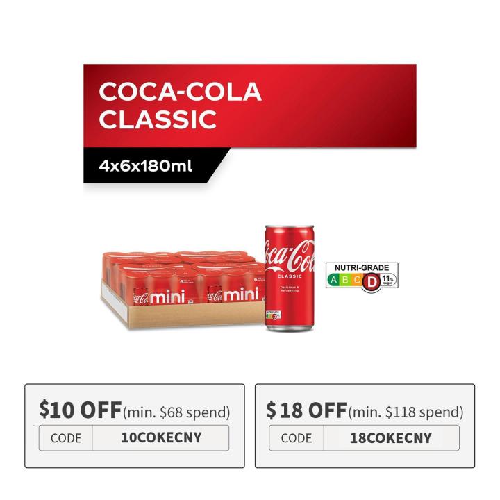 Coca-Cola Classic Mini Cans (24 X 180ML) - Case | Lazada Singapore