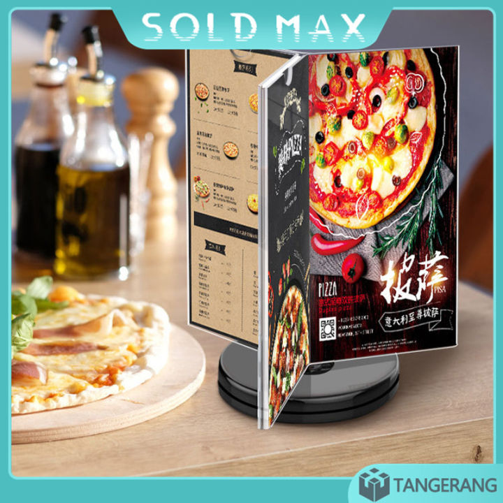 Rak Menu Akrilik Acrylic Rotating Menu Card Acrylic Menu Stand Resto ...