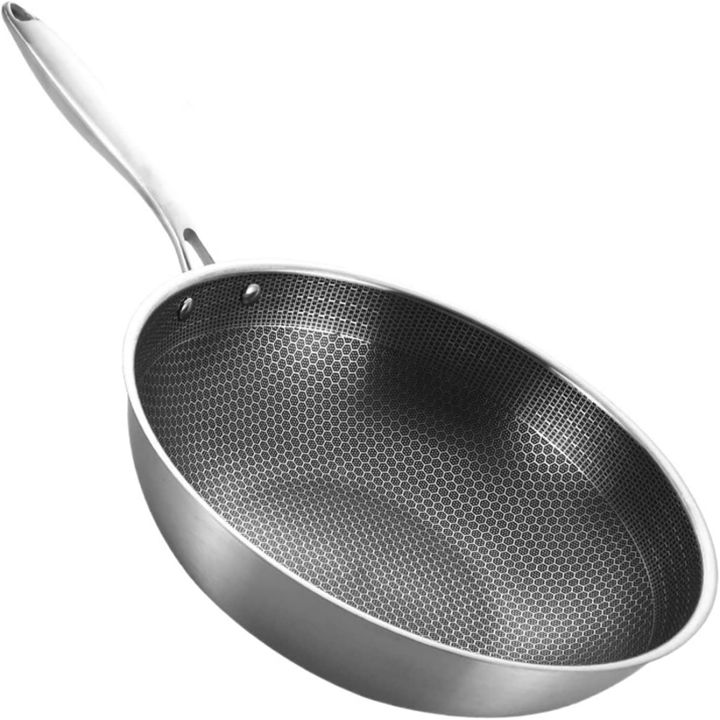 32cm Stainless Steel Nonstick Frying Pan Honeycomb Stainless Skillet ...