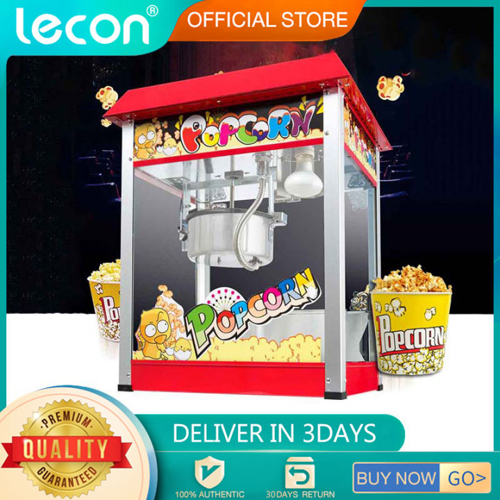 Lecon 8oz automatic popcorn dispenser. Large capacity,non-stick pan and ...
