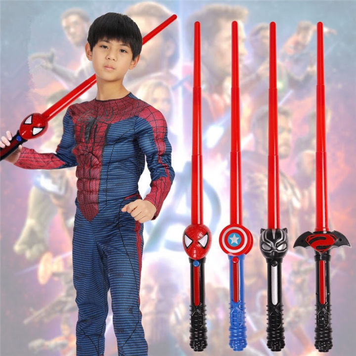 EASY WEARHOUSE Kids Telescopic Sword Spiderman Batman Ironman Captain ...