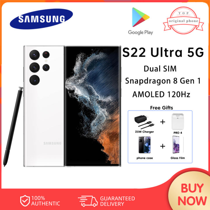 Samsung Galaxy S22 Ultra 5G Smartphone Dual Sim 12GB RAM + 256 / 512GB ROM Snapdragon 8 Gen 1 ...