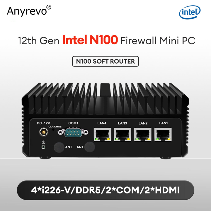 pfSense Firewall Mini PC 12th Gen Intel N100 2.5G Soft Router 4x i226-V LAN DDR5 2*COM ...