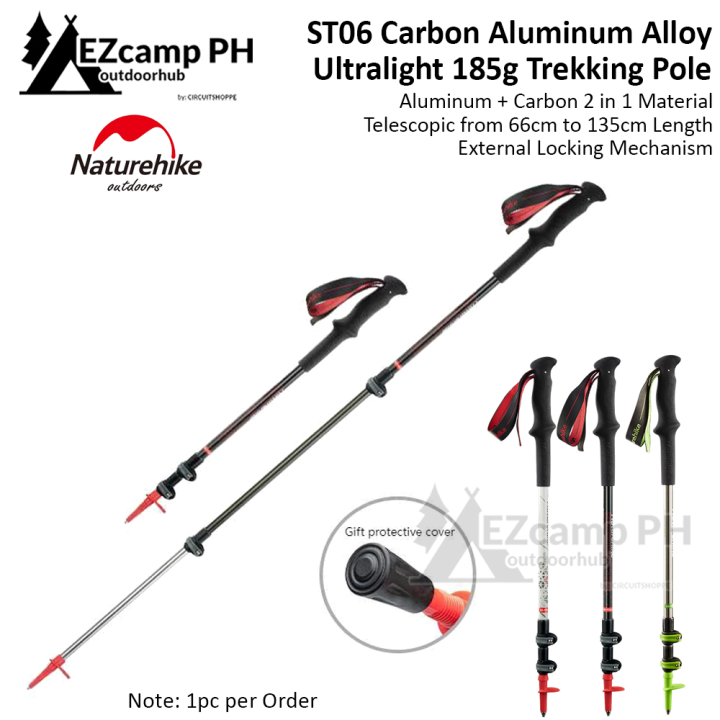 Naturehike ST06 Carbon Fiber + Aluminum Alloy Outdoor Walking Hiking ...