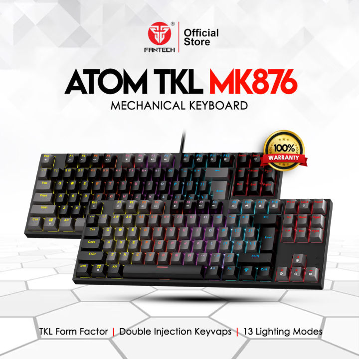 Fantech MK876 Atom TKL RGB Mechanical Gaming Keyboard Full Keys with 25 key Anti Ghosting ...