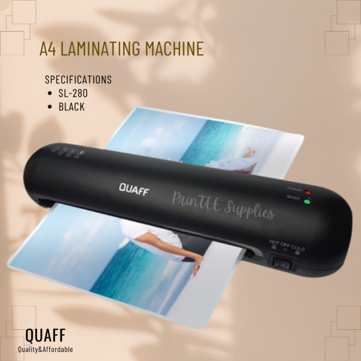 PrinTEE - QUAFF A4 Laminating Machine - Black SL-280 Max Laminate 125 ...
