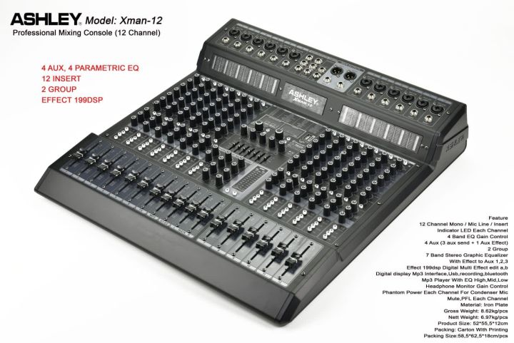 MIXER ASHLEY XMAN12 / XMAN 12 USB BLUETOOTH REC SOUNDCARD ORIGINAL ...