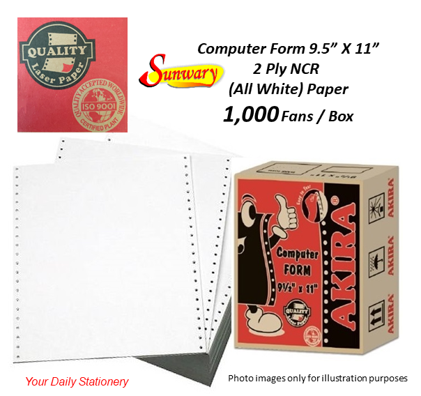 Computer Form Paper 2ply NCR ( Akira ) - All White Paper - 1000 Fans ...