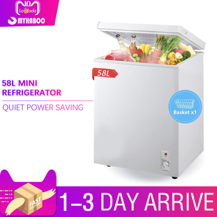 Mini Chest Freezer 58L Single Door basket Chest Chiller 冰柜冰箱 freezer ...
