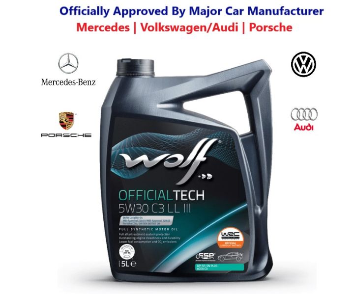 WOLF 5W30 Fully Synthetic Engine Oil (5L) Made in Belgium - With ...