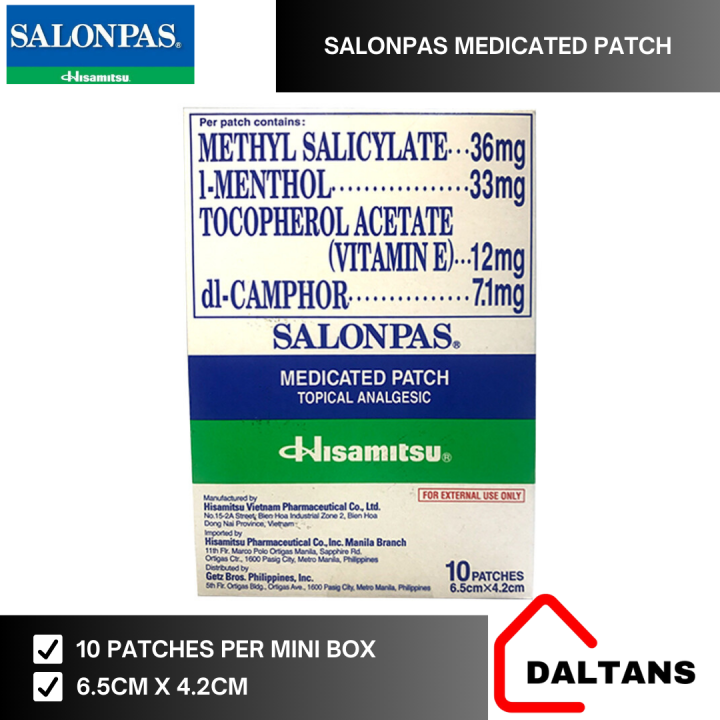 SALONPAS MEDICATED PATCH HISAMITSU (10PATCHES) | Lazada PH