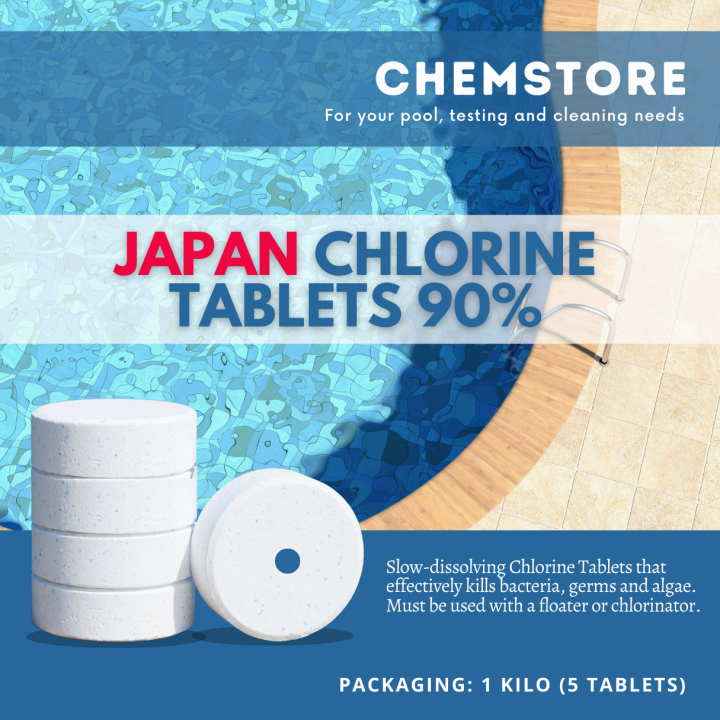 1KG JAPAN Chlorine Tablets for Swimming Pool Slow Dissolving Stable ...