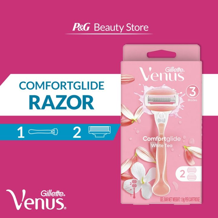 Gillette Venus ComfortGlide White Tea Premium Razor 2Up [Shave Care ...