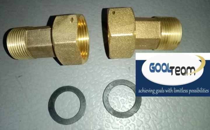 Water Meter Tailpiece with Seal Provision 3/4in (20mm) Brass - Pair ...