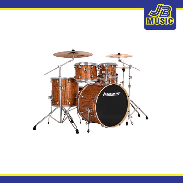 Ludwig LE522010DIR Evolution 5PC Drum Set with Hardware Cherry without ...