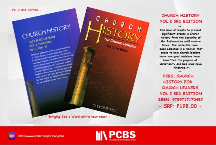 PCBS Church History (VOL.2 3RD EDITION) For Church Leaders by D.Leslie ...