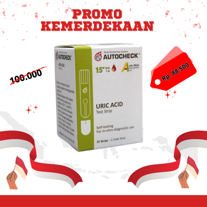 STRIP AUTOCHECK URIC ACID / AUTOCHECK ASAM URAT / STRIP AUTO CHECK ASAM ...