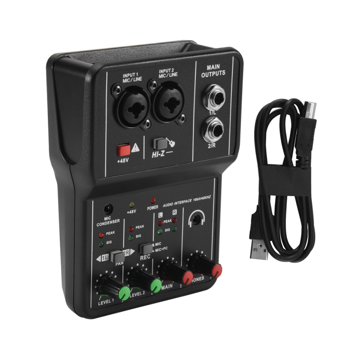 Q-12 Sound Card Audio Mixer Sound Board Console Desk System Interface 4 ...