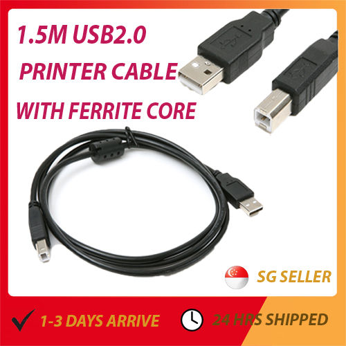USB 2.0 Printer Cable USB Type A to Type B Male With Ferrite Core ...